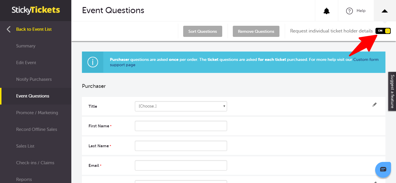 Creating custom forms and questions